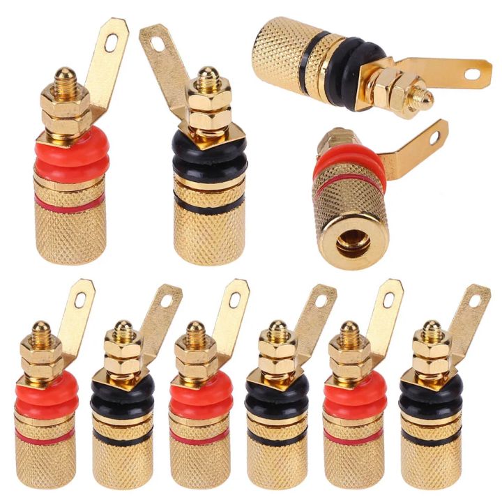 2-10pcs Gold Plated Amplifier Speaker Terminal Binding Post Banana Plug ...