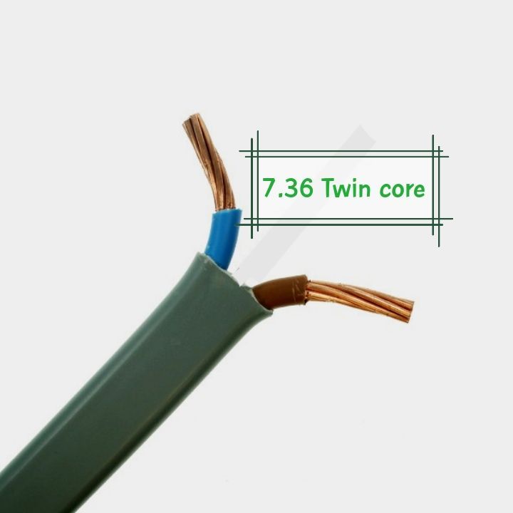 Wire 7.36 Twin Core, 4mm, Grey Color, Full Gauge, Best for AC wire ...
