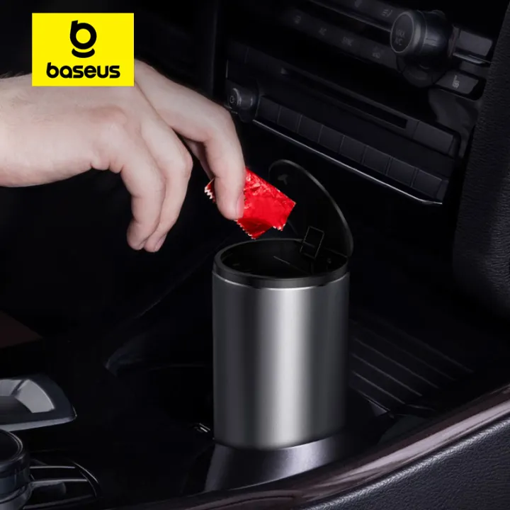 Baseus Car Trash Bin Can Mini Auto Dust Organizer Car Interior Rubbish ...