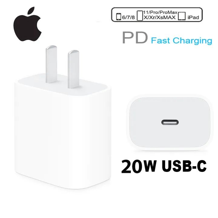 Apple 20W USB-C Adapter Original USA 2 Pin charger for All Apple iphone ...