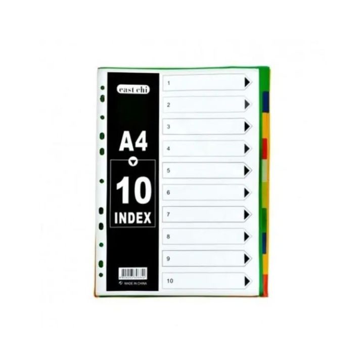 Separator Index Sheet - Plastic A4 - 1 TO 10 | Daraz.pk