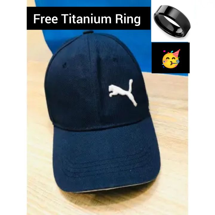 Navy Blue Color Plain Cap with Free Titanium Ring, for both Men and ...