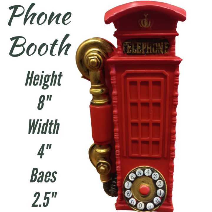 Vintage Red Phone Booth Size (8"×4"×2.5") lnch | Daraz.pk