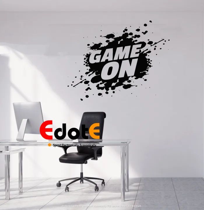 Size: 1 x 1 Feet - Game On Gaming Tag Logo Vinyl self adhesive Wall ...