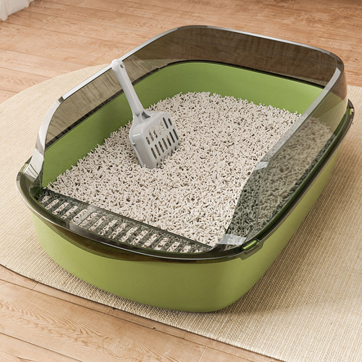 Cat Litter Box Thickening Cat Sandbox High Side Semi-enclosed ...