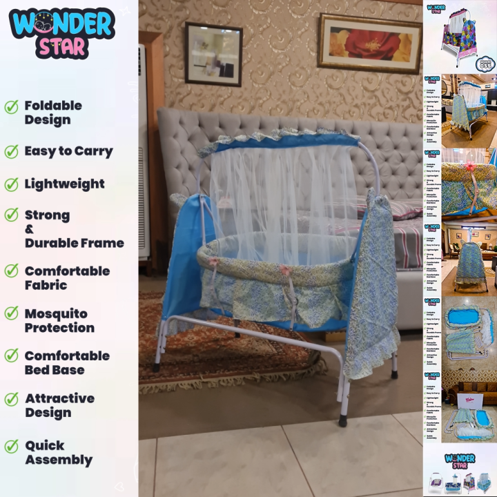 Baby Cradle Jhoola & Swing | Strong Steel Baby Cot with Mosquito Net ...