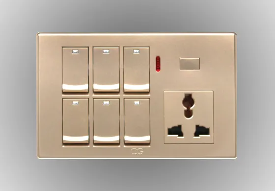 Gold Color 6 Gang Switch Board | Daraz.com.np