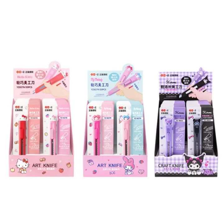 2pcs Sanrio Cute Cartoon Art Cutter Hello Kitty Melody Box Cutter ...