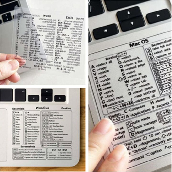1pc/3pcs Keyboard Shortcut Stickers for Word Excel Windows MAC OS ...