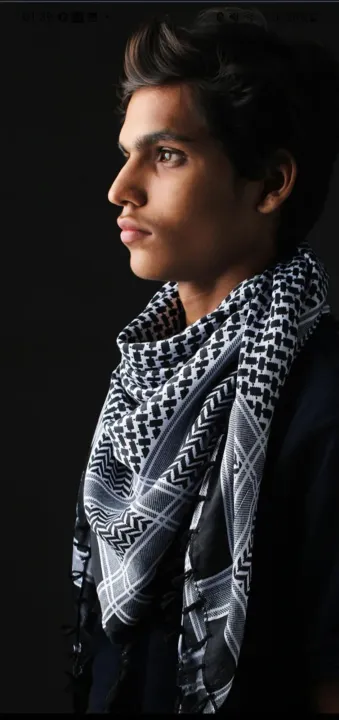 Arab Black Scarve Keffiyeh & Rumal Shemagh For Men Primiume Quality ...