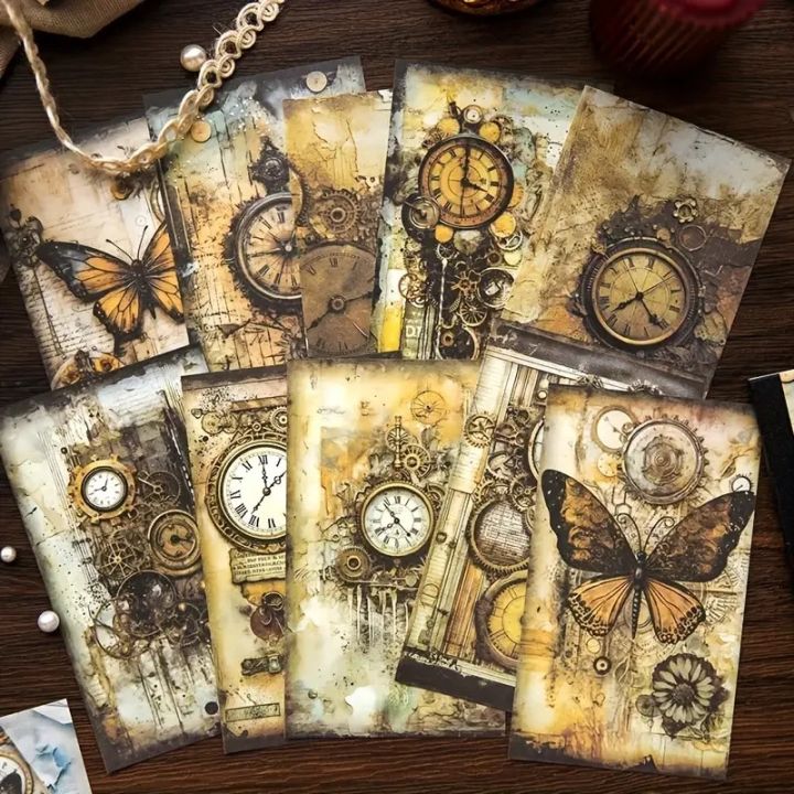 40 PCs Vintage Material Paper Decorative Scrapbooking Diary Album Craft ...