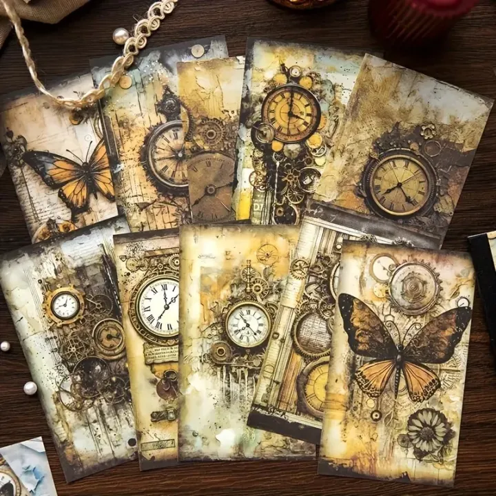 40 PCs Vintage Material Paper Decorative Scrapbooking Diary Album Craft ...