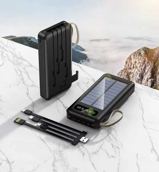 Smart 10000mAh Solar System Power Bank With Type B Type C Lightning ...