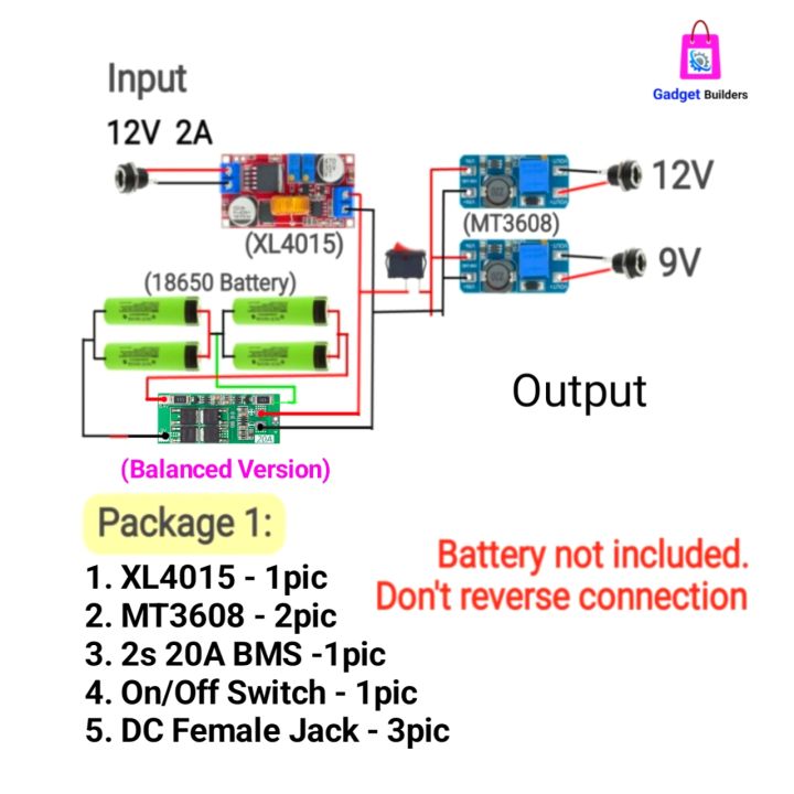 Mini DC UPS for Wifi Router Onu IP CC Camera 12V/9V/5V DIY Ips Backup 5 ...