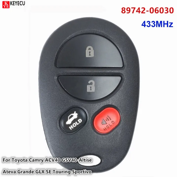 KEYECU Keyless Remote FOB 4B-TRUNK 433MHz For Toyota Camry ACV40 GSV40 ...