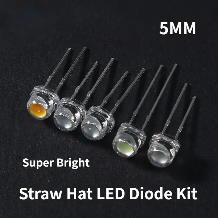 50/100PCS Straw Hat LED 5mm Super Bright LED Diode F5 Light Emitting ...