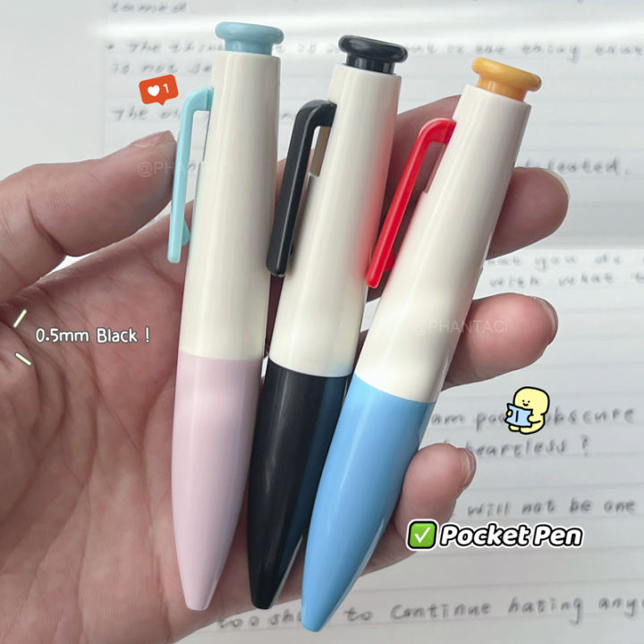 1PC Pocket Gel Pen For Students 0.5mm Black Pen Creative Pen Clip ...