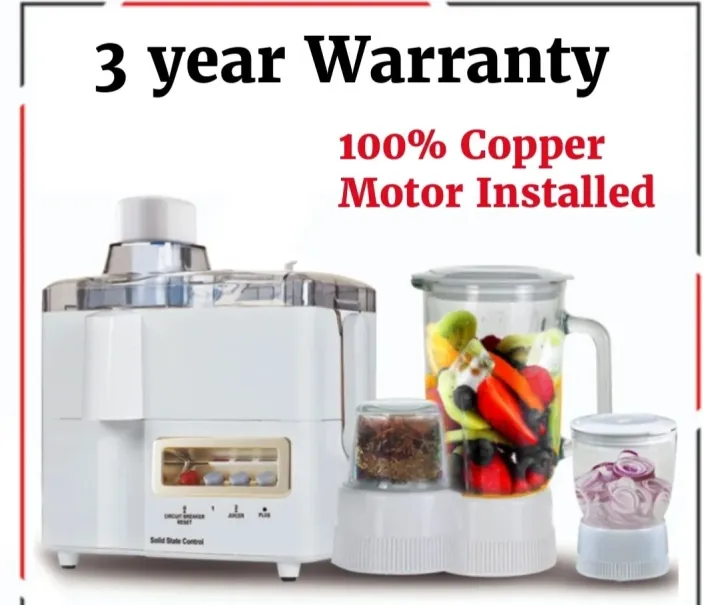 4-in-1 Juicer Blender Grinder & Chopper Machine – Heavy Duty Multi ...