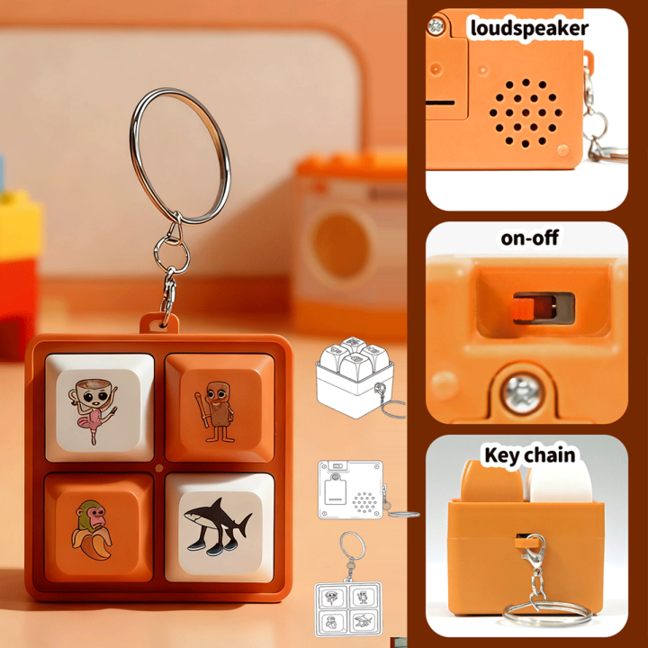 New Tralalero Tralala Tungtungtung Wooden Stick Man 4 Button Keychain ...