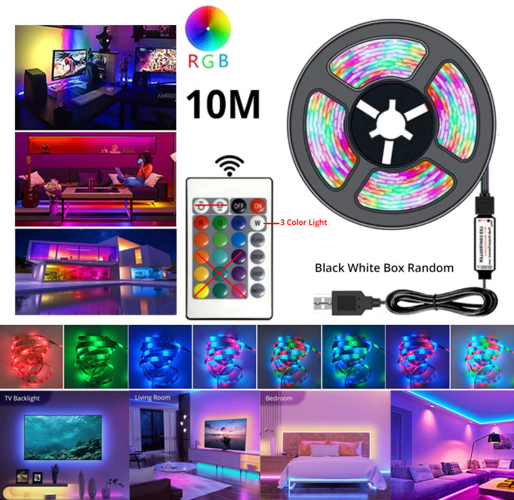 10M USB 2835 LED Strip Light RGB Remote Control Lights Flexible Lamp ...
