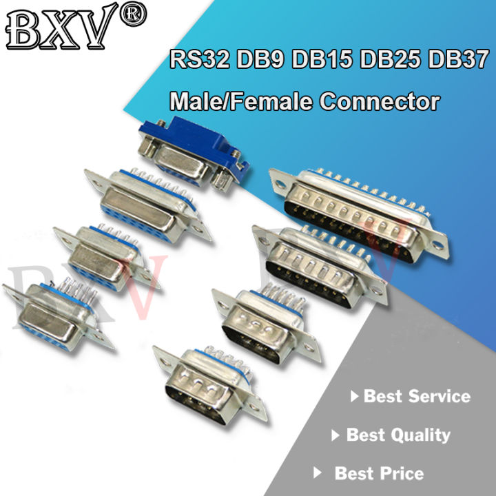 2PCS DB9 DB15 DB25 DB37 Male/Female RS232 Wire Welding Serial Port Plug ...