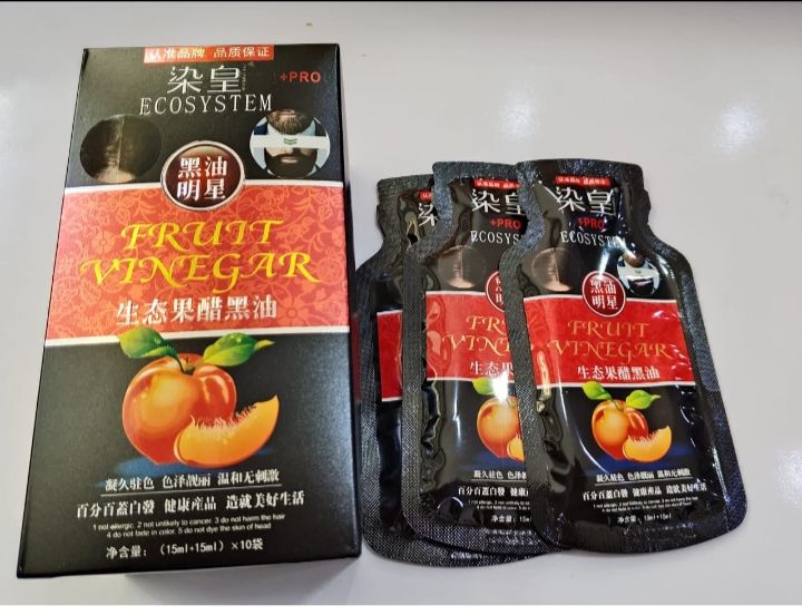 Ecosystem Fruit Vinegar Hair Color Shampoo – Natural Black Dye (10 ...
