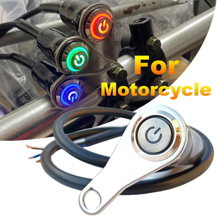 Motorcycle Latching Push Button Switch Motorcycle Handlebar Mount ON ...