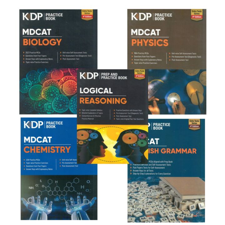 Kips MDCAT books set 2025 KDP EDITION 4th Edition / Set of 5 Practice ...