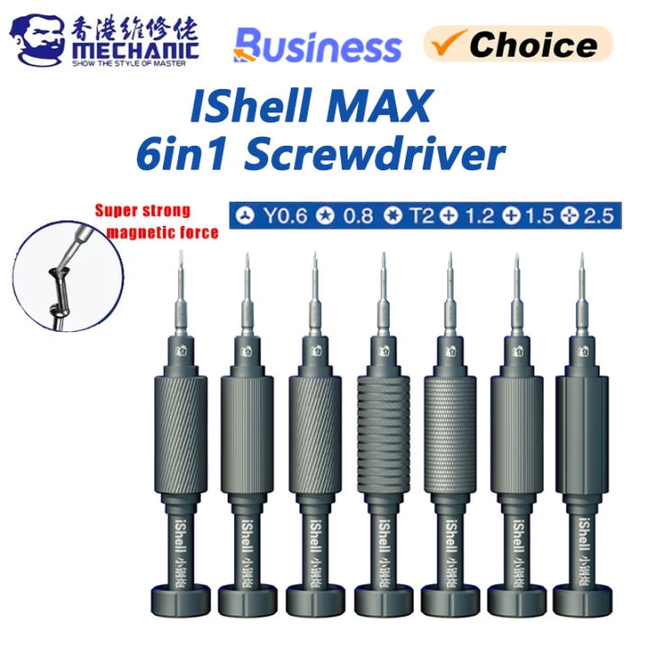 Mechanic IShell MAX 6in1 High Hardness Precision Screwdriver Plum Blossom Cross for iPhone ...