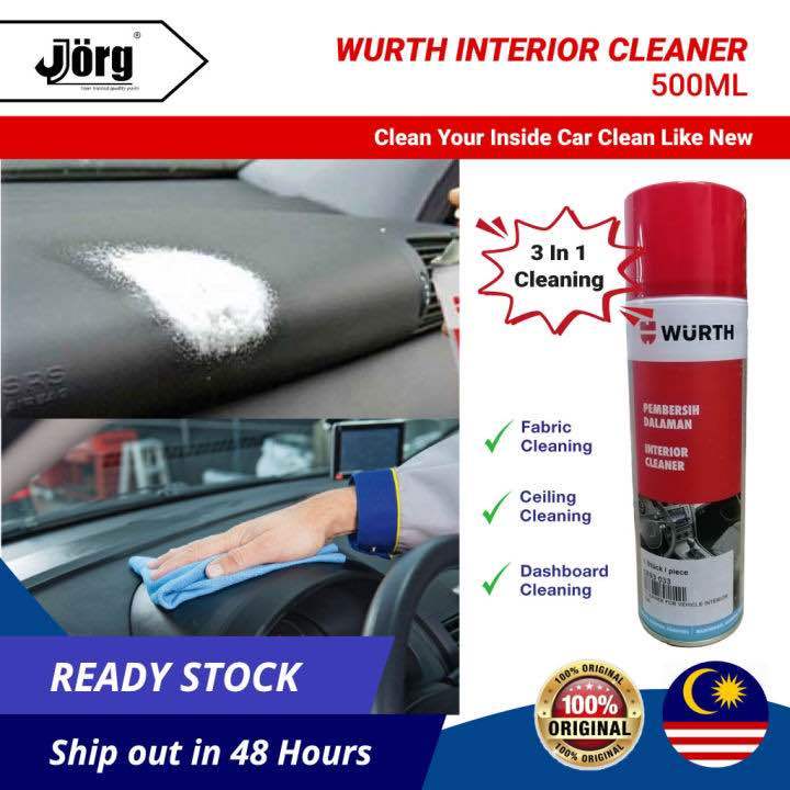 WURTH Interior Cleaner 500ML | Universal Roof Fabric Car Seat Ceiling ...