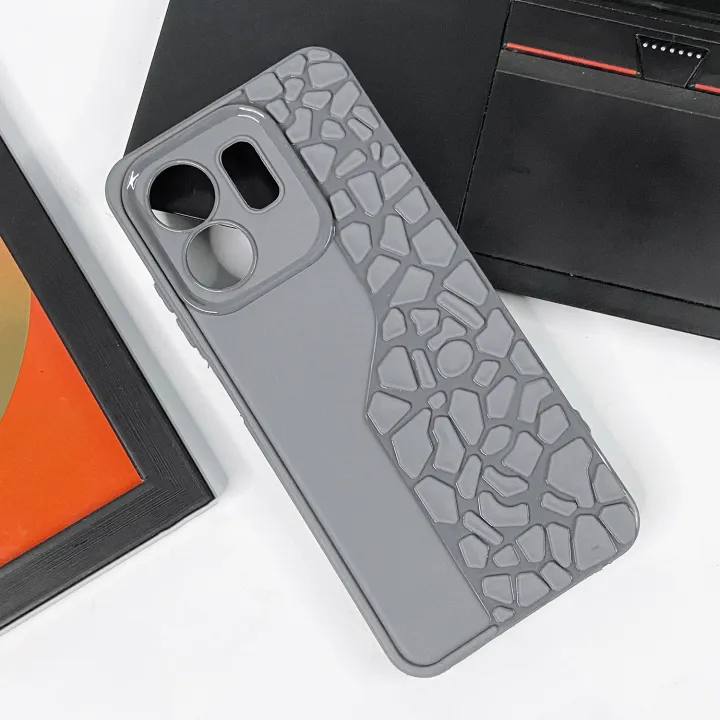 Infinix Hot 50i cover - Gray - New Luxury Stone Pattern Smartphone Case ...