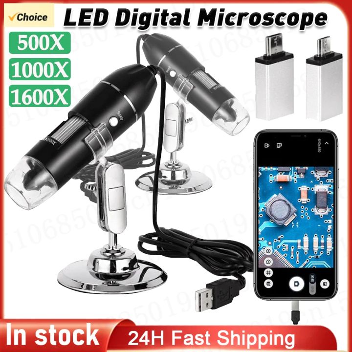 Digital Microscope Type C/USB 1600X 1000X 500X Portable Electronic ...