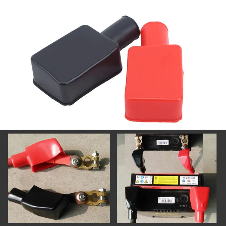 2PCS Car Battery Negative Positive Terminal Covers Cap Boat Insulating ...
