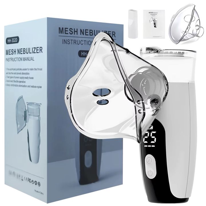 amzwn Portable LED Digital Display Timing Mesh Nebulizer for Adult ...