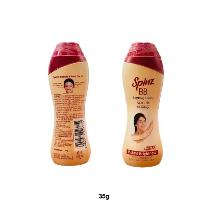 SPINZ BB BRIGHTENING AND BEAUTY FACE TALC (natural beige) Powder - 35g ...