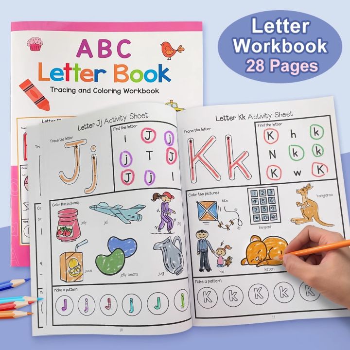 Letters A-Z Tracing Practice Workbook Preschool English Learning ...
