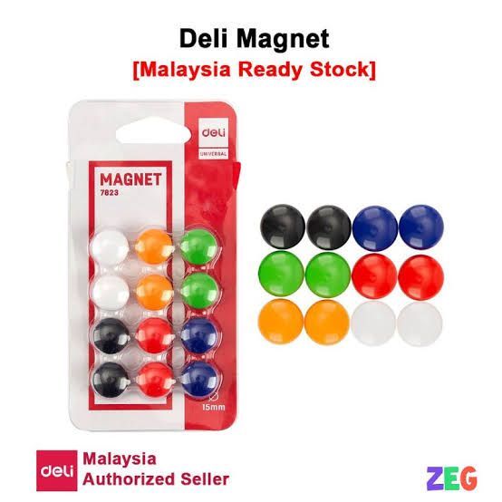 Deli Magnetic Board Magnets 15MM 12 Pieces | Daraz.pk