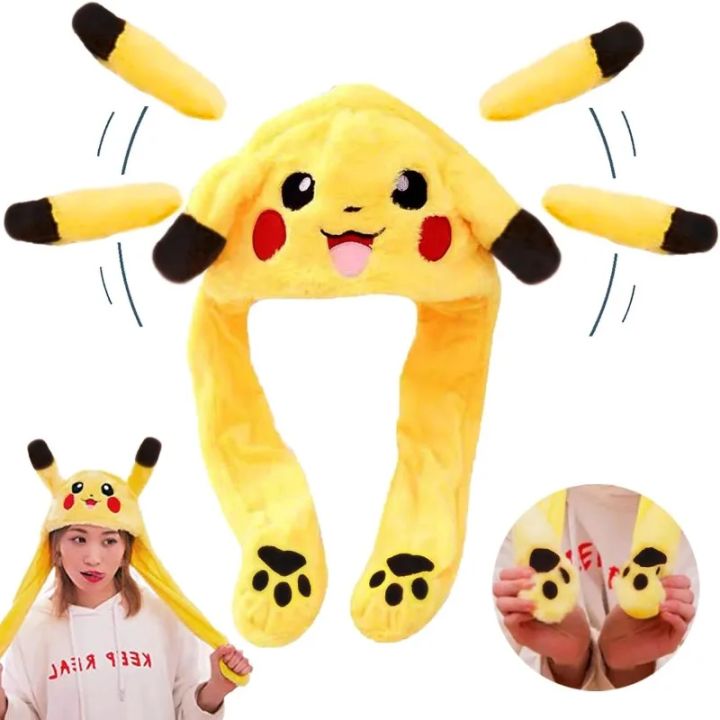 LED Plush Rabbit Hats Glowing Pikachu Ears Hat Cute Stitch Moving Ears ...