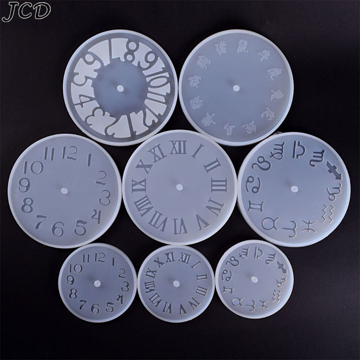 JCD Round Clock Resina Epoxy Molds Silicone Wall Decor Arabic Roman ...