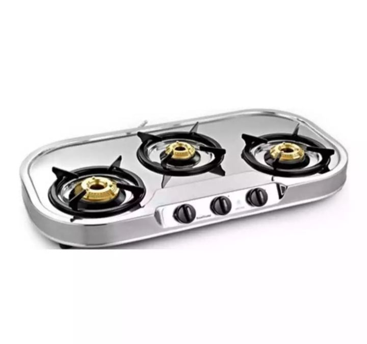 Steel Body Automatic Three Burnar Gas Stove | Daraz.com.np
