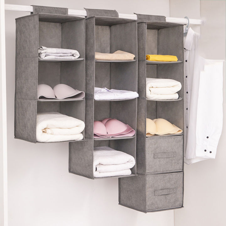 3/4/5 Layer Portable Wardrobe Hanging Storage Bag Interlayer Drawer ...