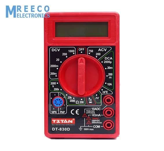 DT-830D Multimeter, 7 Function Digital Multimeter, AC DC Voltmeter Ammeter, Resistance Meter ...
