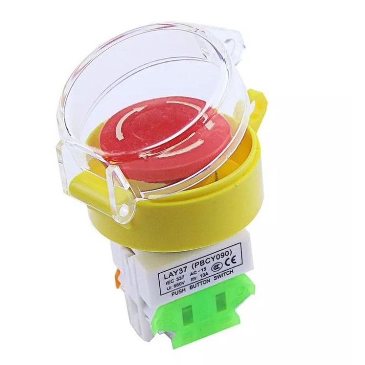 Red Mushroom 1no 1NC DPST emergency push button switch AC 660V 10A ...