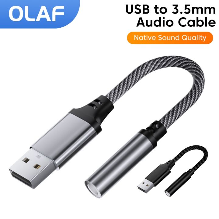 USB to 3.5mm Audio Aux Adapter Supporting 2-in-1 Microphone and Music ...