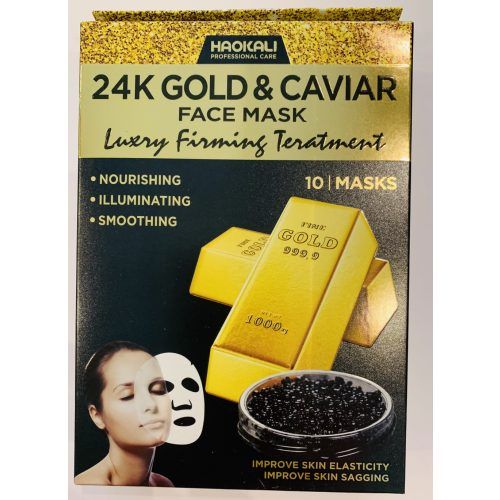 Haokali 24k gold & kaviar Face Mask 10 pcs | Daraz.lk