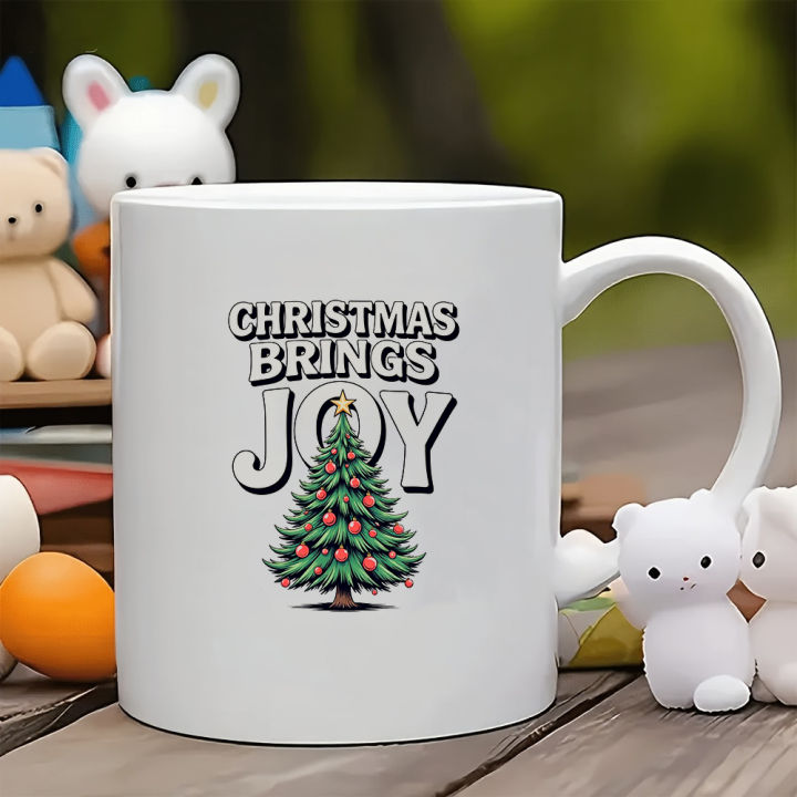 11oz cartoon Christmas tree mug + festive themed cup Christmas gift ...
