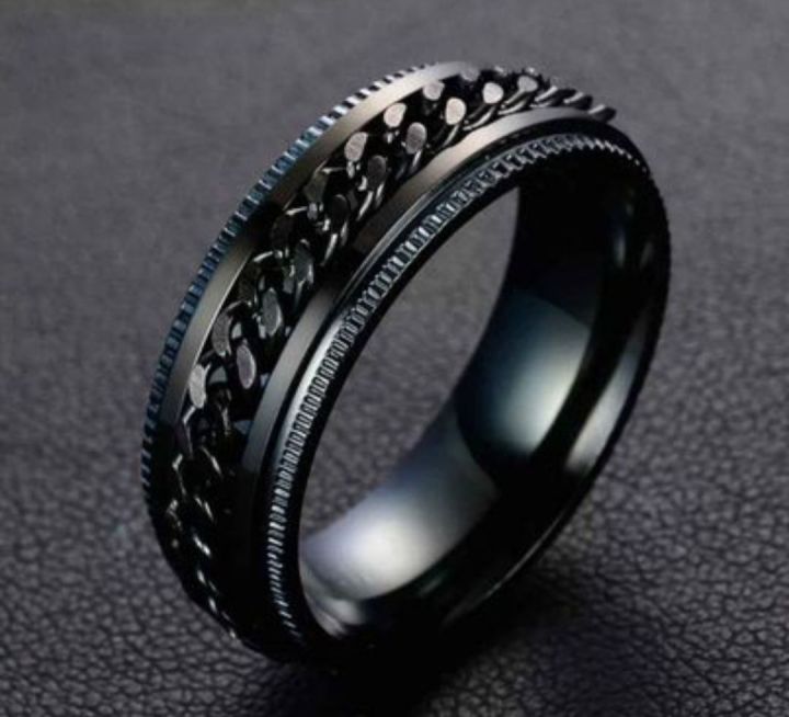Black chain ring for men's ring for boy | Daraz.com.bd