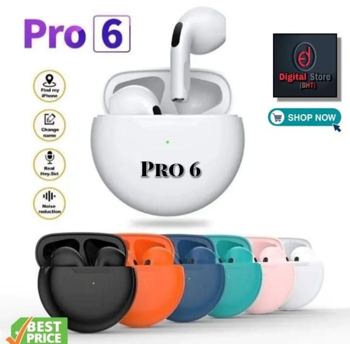 Air Pro 6 TWS Wireless Stereo Headphones Bluetooth Earphone Earbuds ...