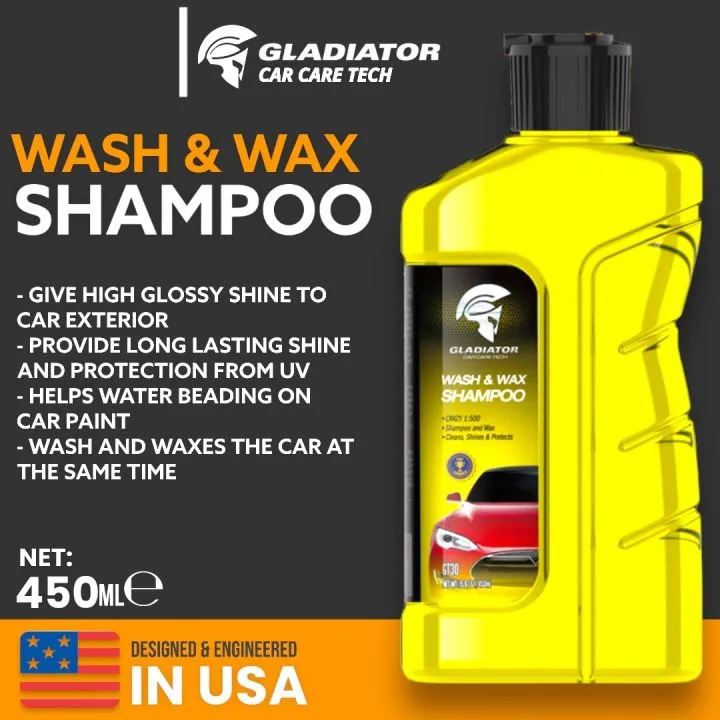 Car Shampoo - Wash Wax & Foaming Shampoo Liquid 450ml for Gloss and ...