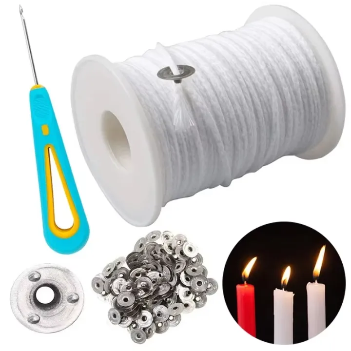 100Pcs Candle Holder 61m Cotton Candle Wick Smokeless Aromatherapy ...